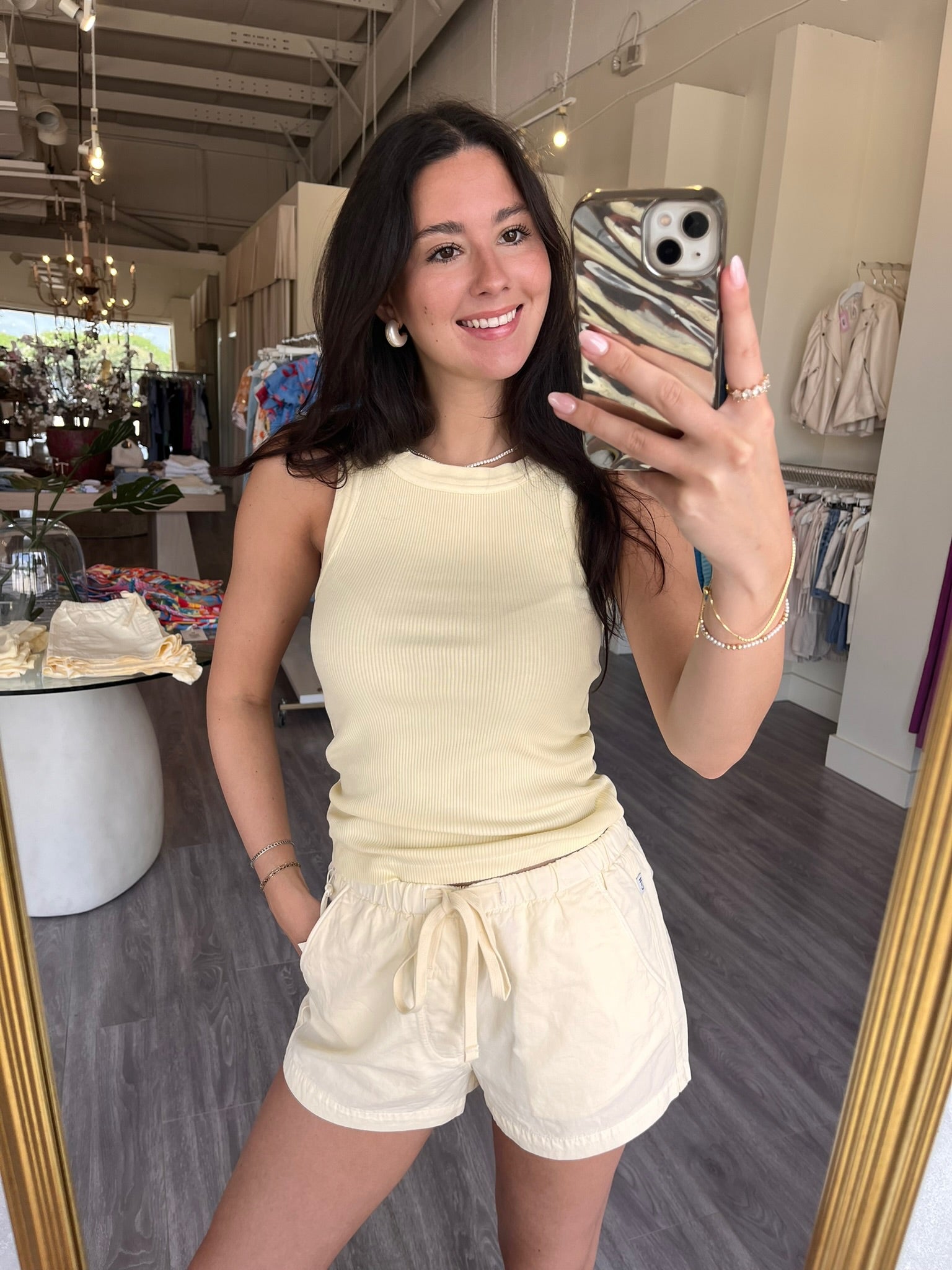 COH3004 Yellow Ribbed Tank – Love Boutique Baton Rouge